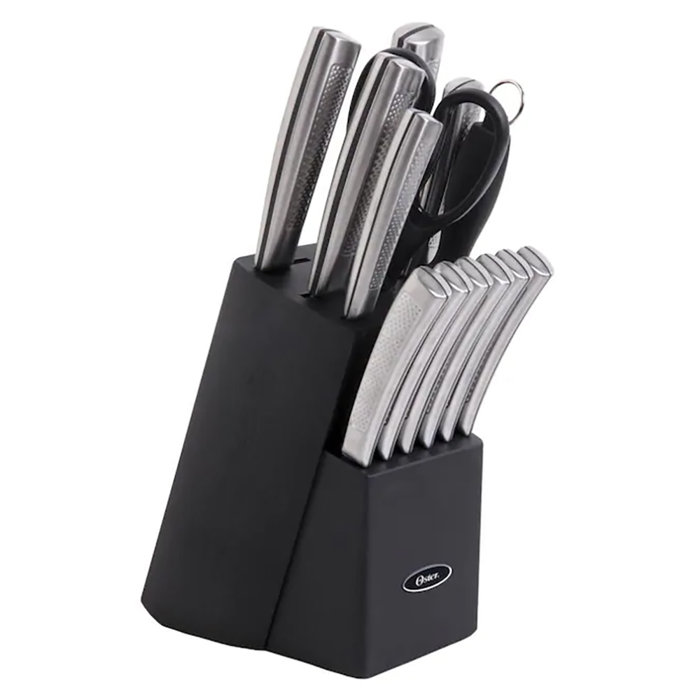 Oster Wellisford Stainless Steel Kitchen Knife Cutlery Set With Block ...
