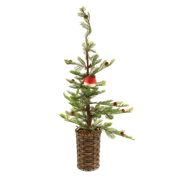 Sage Decor (Williams HS) Pine Tree Basket With Robin | Wayfair.co.uk
