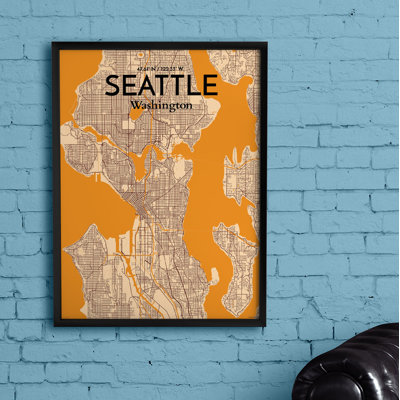 Wrought Studio Seattle City Map - Graphic Art | Wayfair