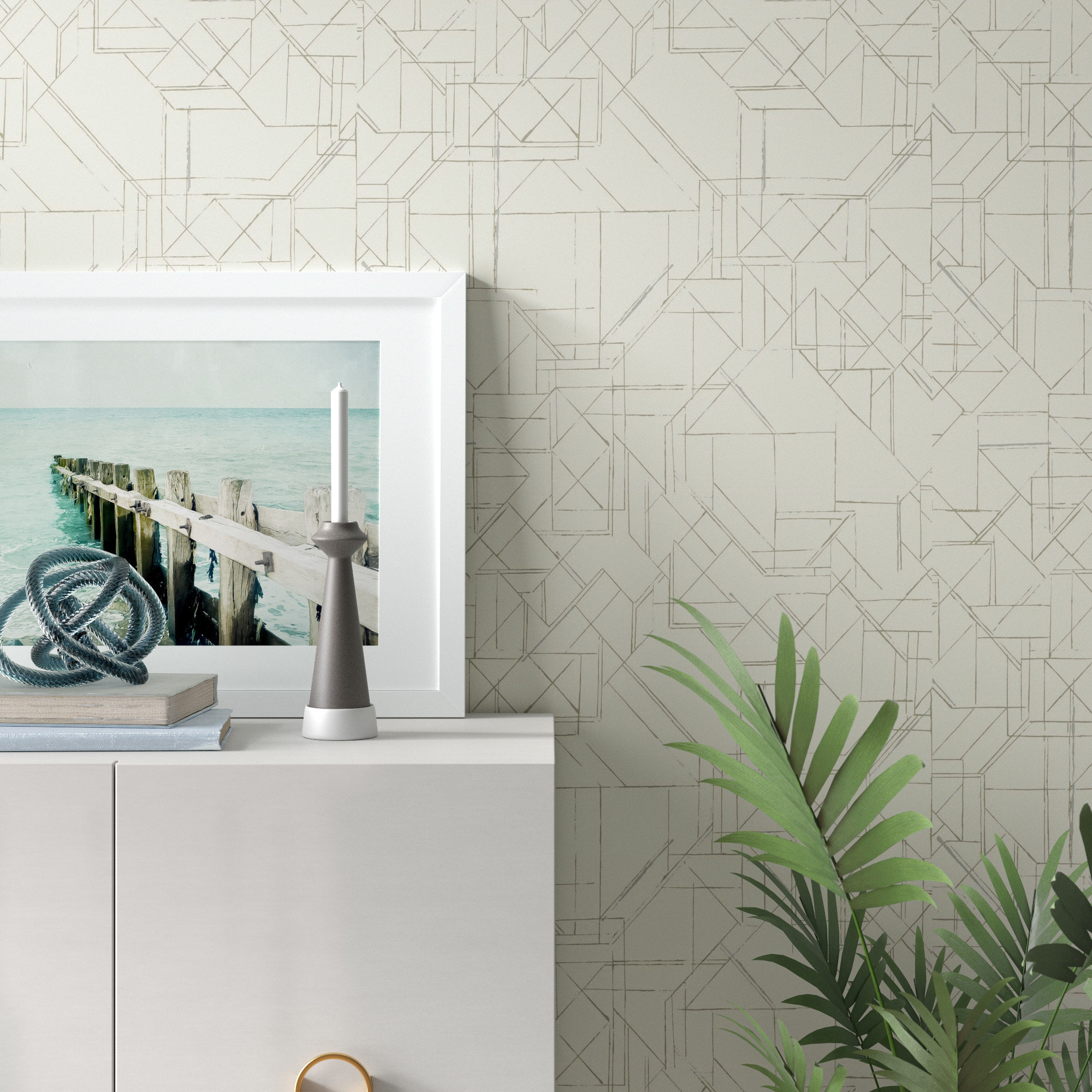 Mercury Row® Heiden Peel & Stick Geometric Wallpaper & Reviews | Wayfair