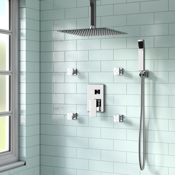 Rebrilliant Cahoon Complete Shower System with Rough-in Valve & Reviews ...
