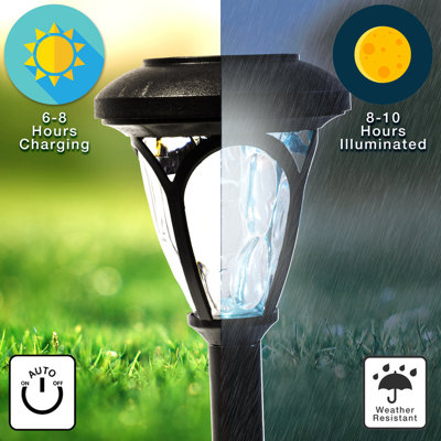 Crosslight Black Low Voltage Solar Powered Integrated LED Pathway Light ...