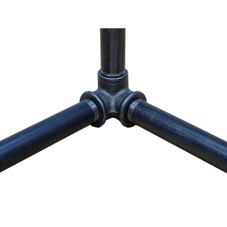 FixtureDisplays 1/2" Black Pipe 3 Way Connector With 4 Mounting Holes ...