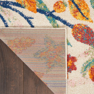 Bungalow Rose Wendelin Performance Beige/Red/Yellow Rug & Reviews | Wayfair