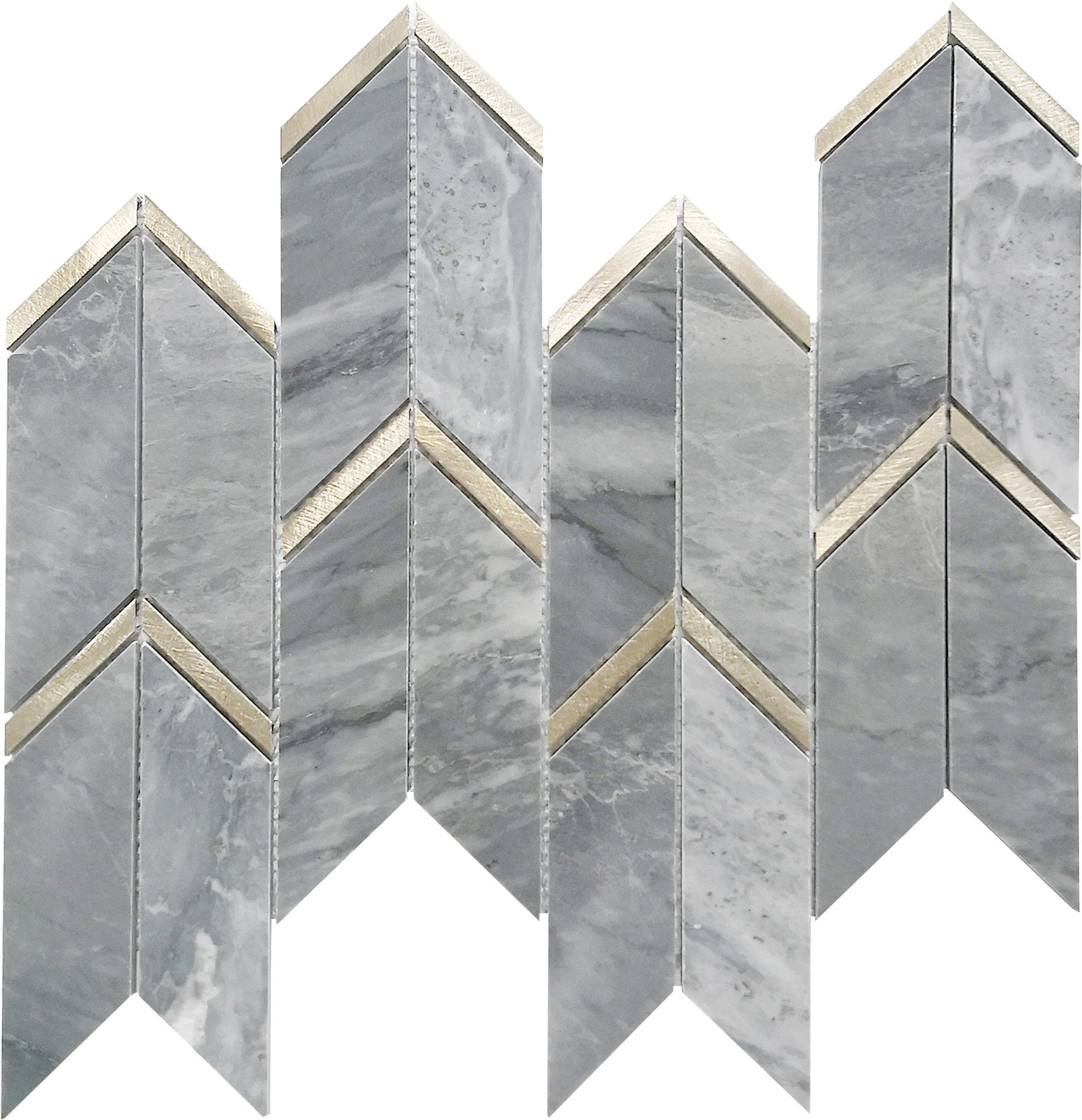 Belluno Designs Harper 2" x 5" Herringbone/Chevron Mosaic Wall Tile ...