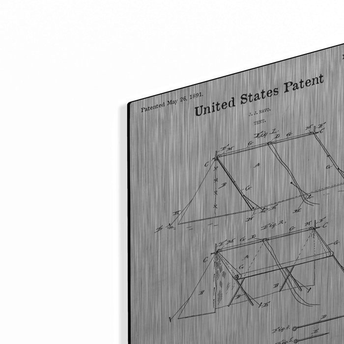 17 Stories Tent Blueprint Patent White by - Unframed Graphic Art on ...