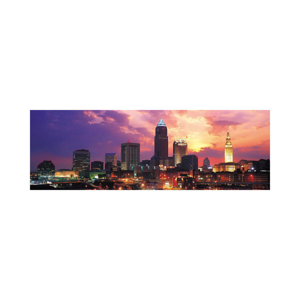 Brayden Studio Cleveland Skyline Cityscape (Sunset) - Wrapped Canvas ...
