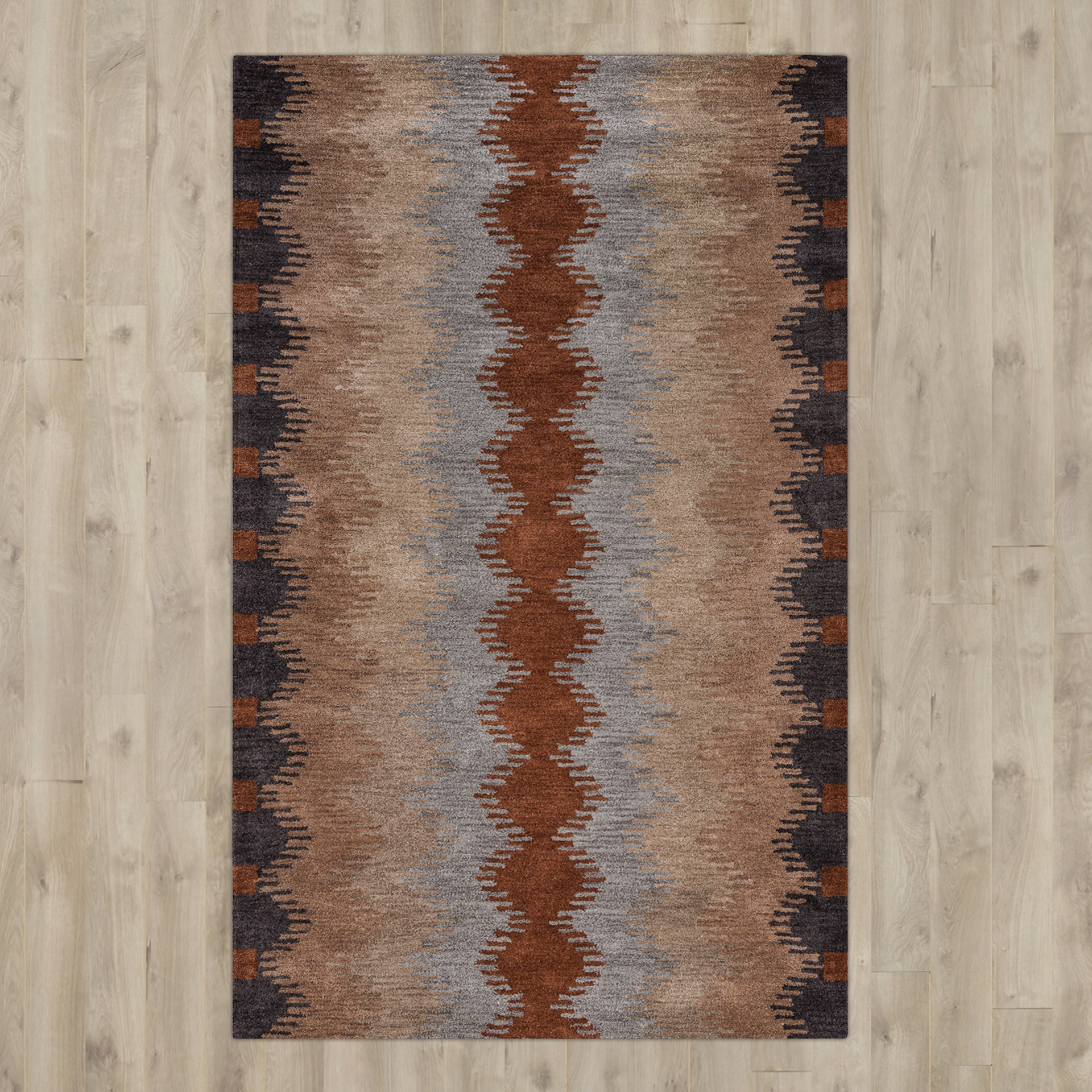 Union Rustic Nona Handmade Tufted Wool Brown/Red/Gray Rug & Reviews ...