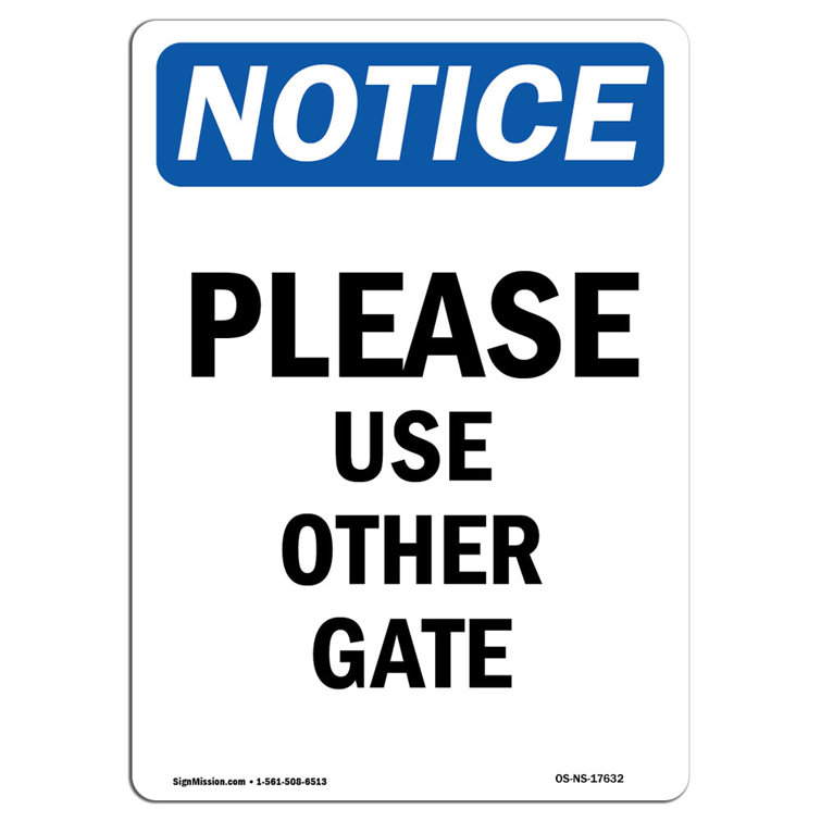 SignMission Please Use Other Gate Sign | Wayfair