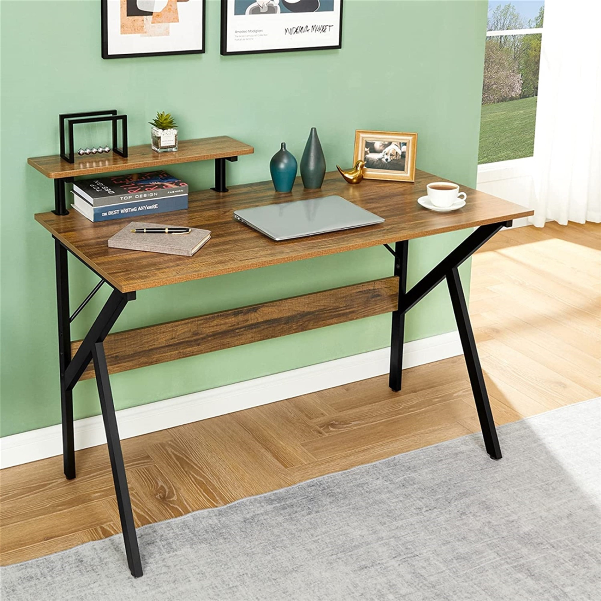 GreenForest Multi-levelled Desk | Wayfair