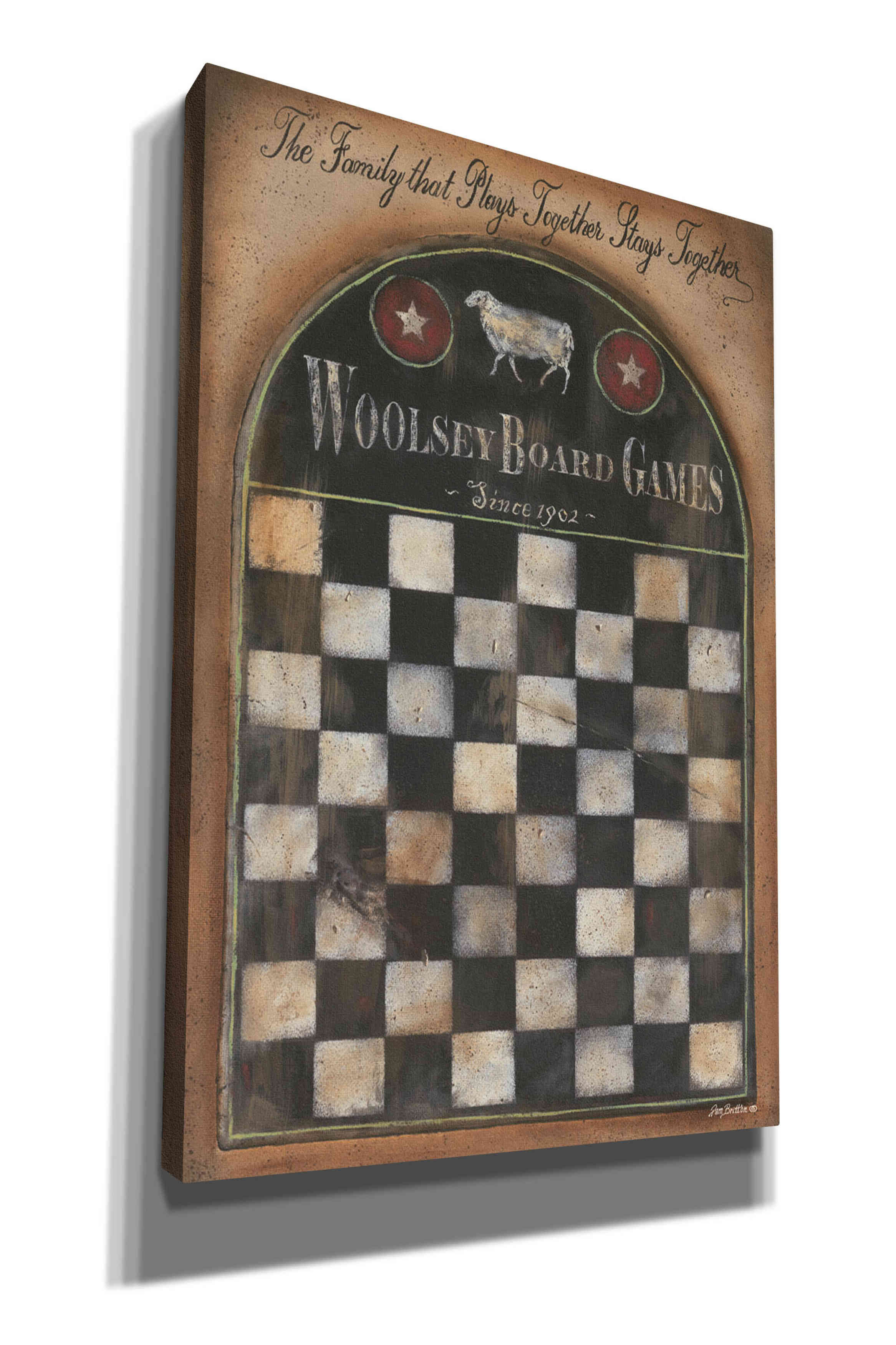 Rosalind Wheeler Woolsey Board Games by Pam Britton - Wrapped Canvas ...