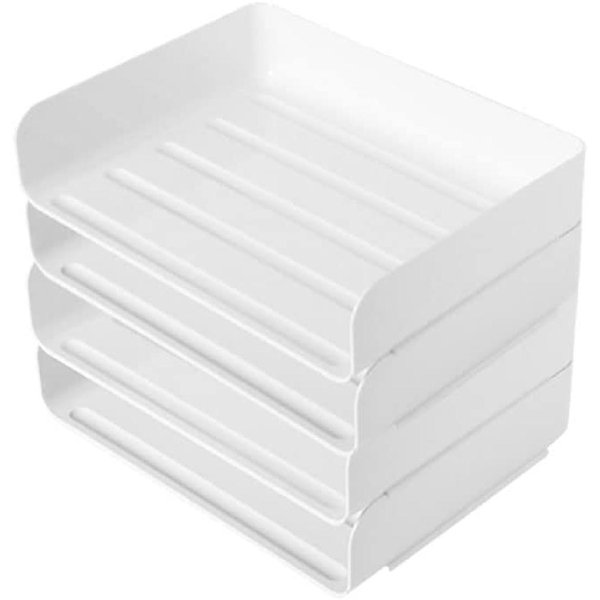 Inbox Zero Stackable White Paper Trays. Desktop Racks ,For Desk File ...