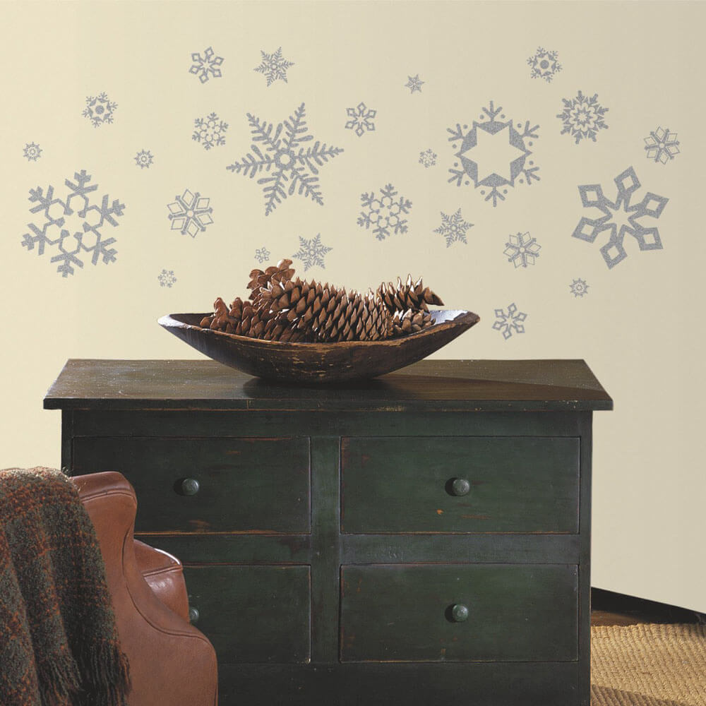 Wallhogs Glitter Snowflakes Wall Decal & Reviews | Wayfair
