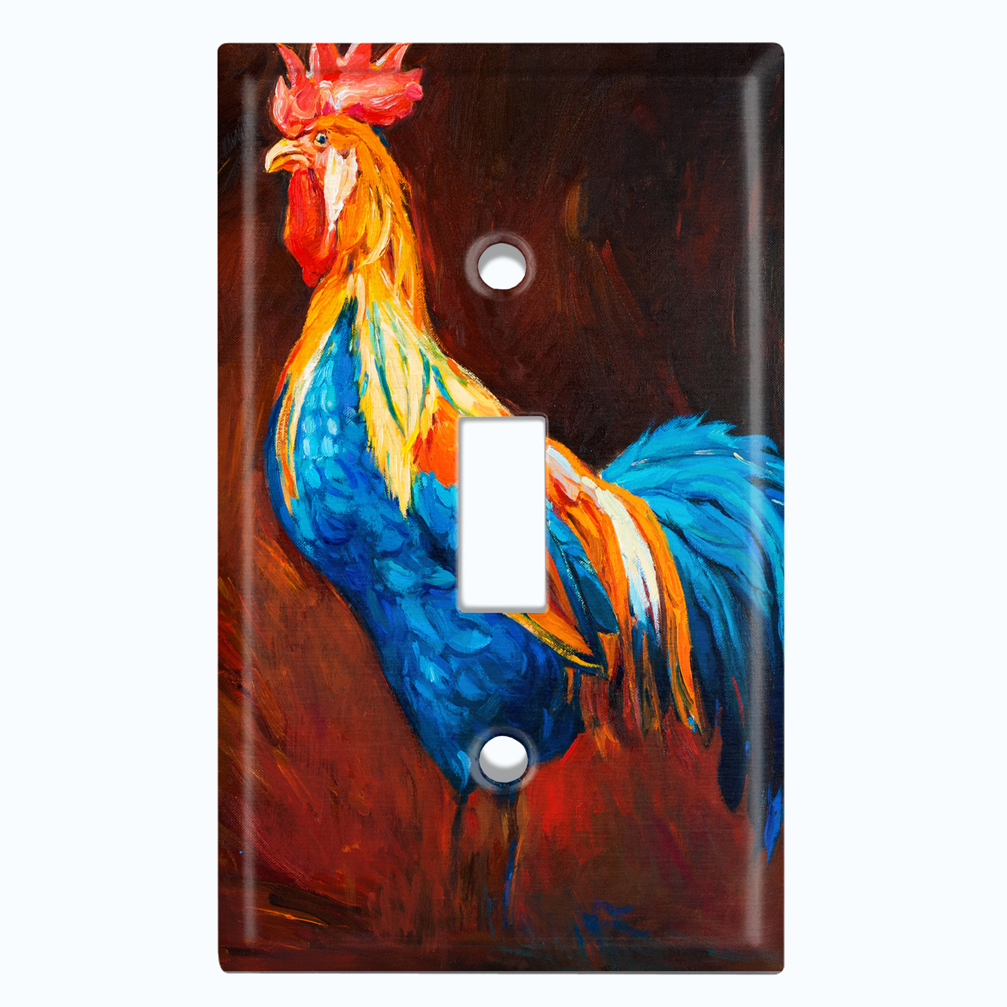 WorldAcc Colorful Chicken Rooster Paint Maroon 1-Gang Toggle Light ...
