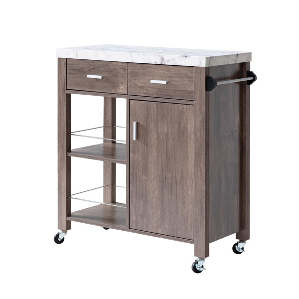 Latitude Run® Marble Kitchen Cart & Reviews | Wayfair