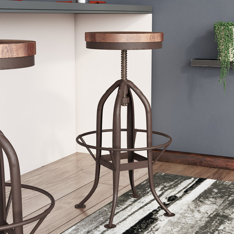 17 Stories Benedita Adjustable Height Swivel Bar Stool & Reviews | Wayfair