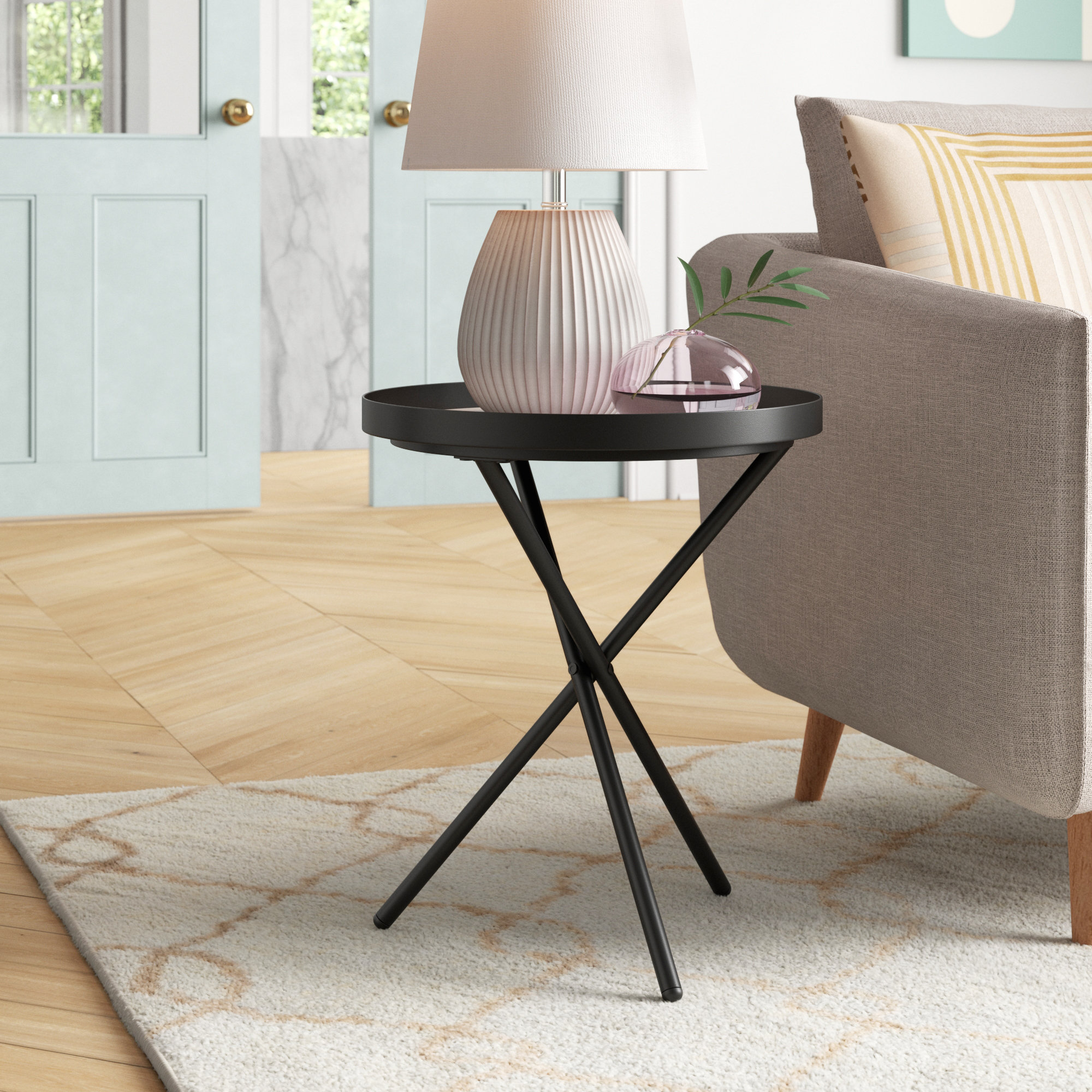 Mercury Row® Swider 21'' Tall Tray Top 3 Legs End Table & Reviews | Wayfair