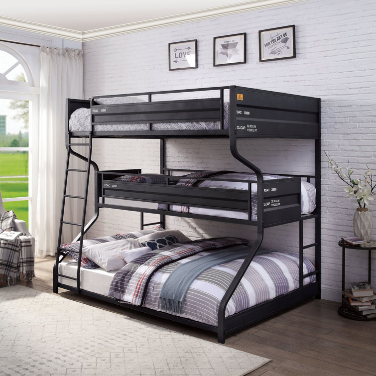 Mason & Marbles Shant Twin Over Full Over Queen Triple / Quad Bunk Bed ...