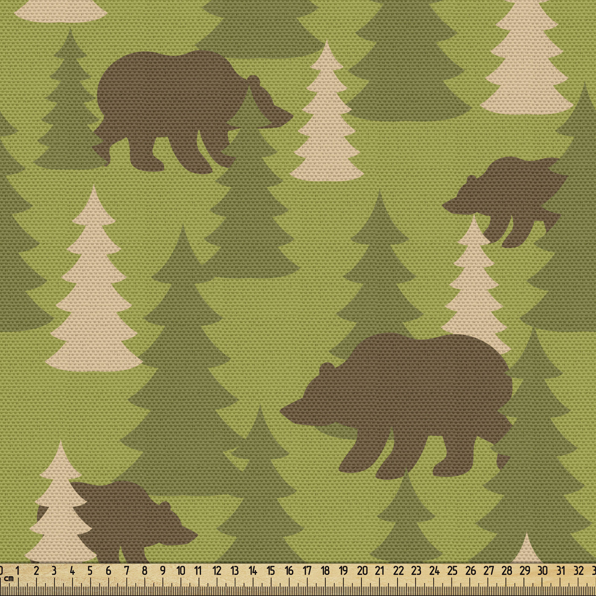 East Urban Home Woods Fabric By The Yard, Continuous Pattern With Bear ...