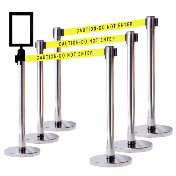 VIP Crowd Control 36" Retractable Belt Queue Safety Stanchion Barrier ...