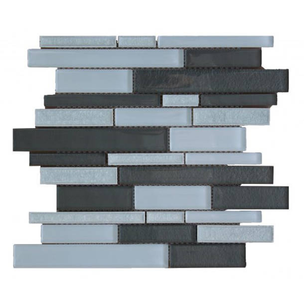 Mango Tile Glacier 12" x 12" Natural Stone/Glass Brick Joint Mosaic ...