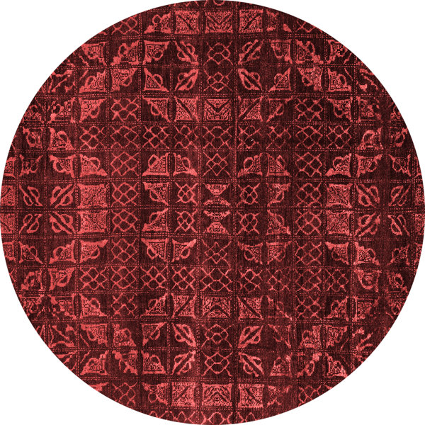 Bungalow Rose Brantlyn Machine Woven / Power Loomed Dark Red Rug | Wayfair