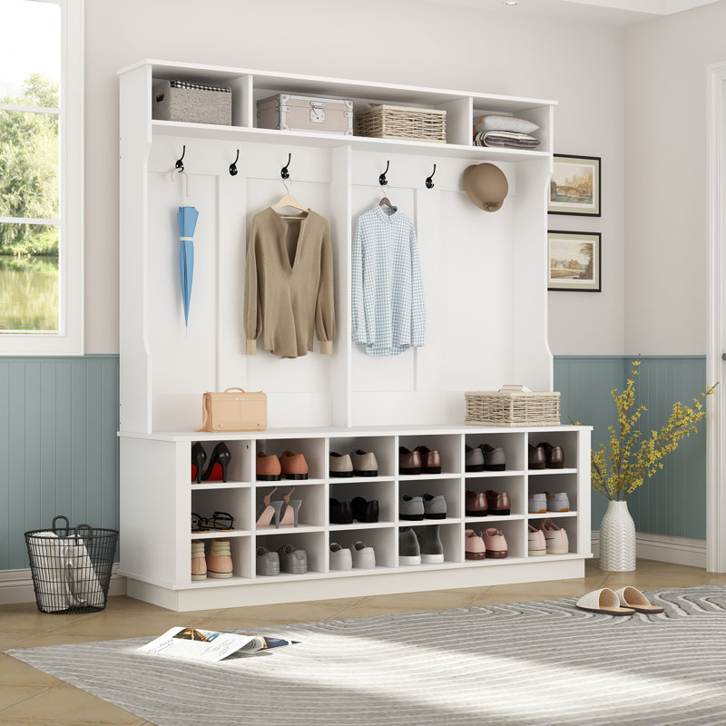 Wade Logan® Antoinetta Hall Tree with Bench and Shoe Storage & Reviews ...