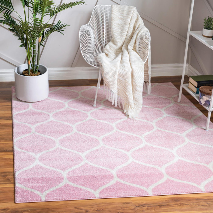 Bungalow Rose Llanet Performance Pink Rug & Reviews | Wayfair
