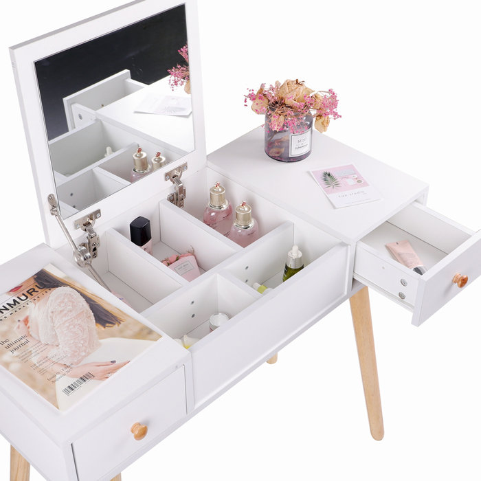 Hykkon Sven Dressing Table with Mirror & Reviews | Wayfair.co.uk