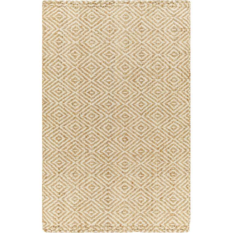 Union Rustic Anelija Geometric Hand Braided Jute Area Rug in Beige ...