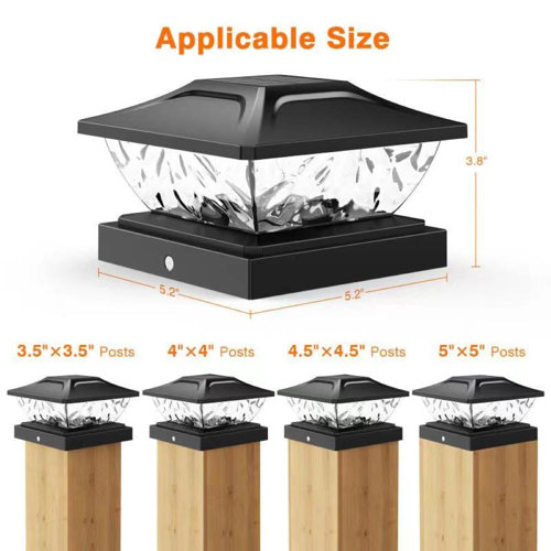 LETMY Solar Fence Cap Light 3.5x3.5 4x4 4.5x4.5 5x5 Posts & Reviews ...
