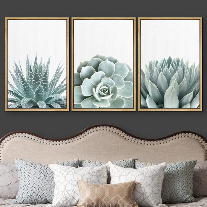 IDEA4WALL Green Succulent And Cactus Variety Wilderness Nature Framed ...