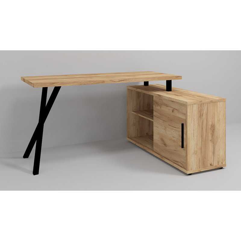 Williston Forge Adesuwa 150Cm W L-Shape Computer Desk with Cabinet ...