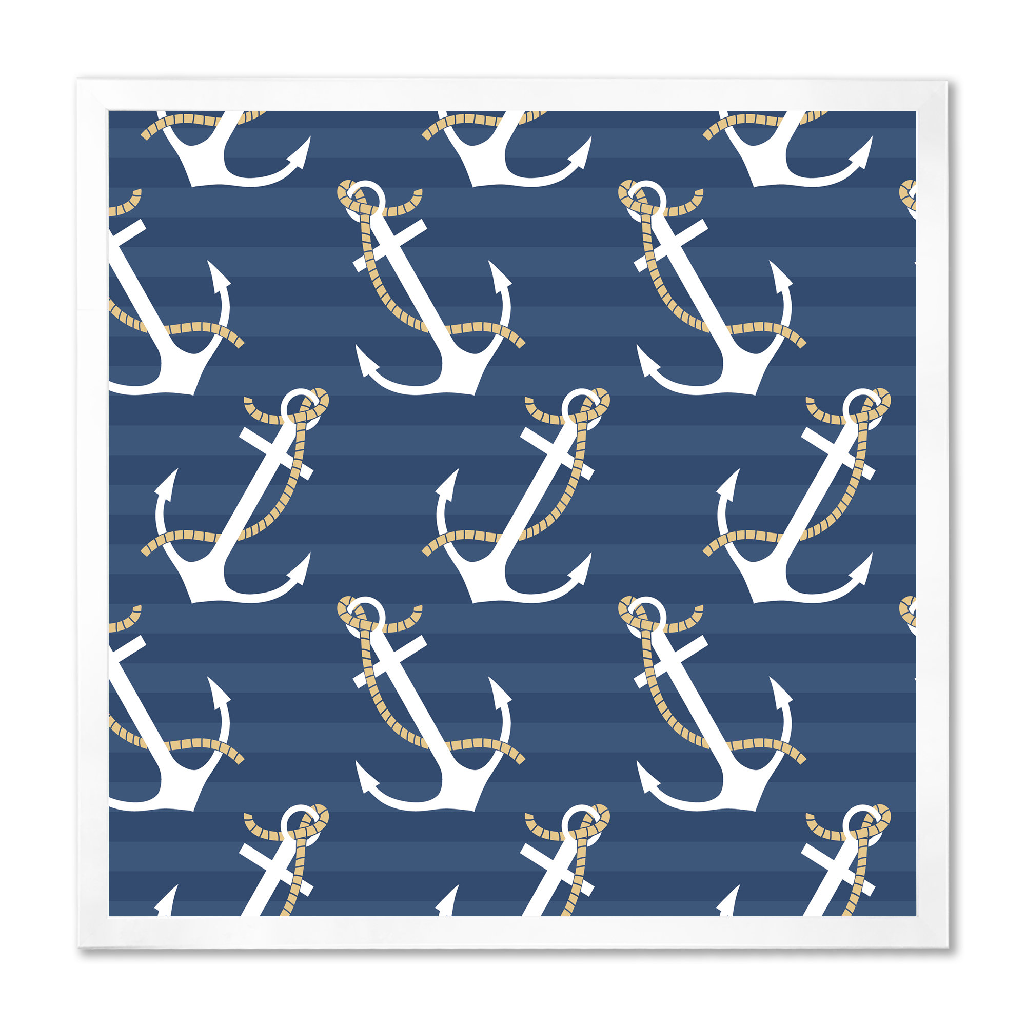 Breakwater Bay Anchors Pattern Anchors Pattern - Painting on Canvas ...