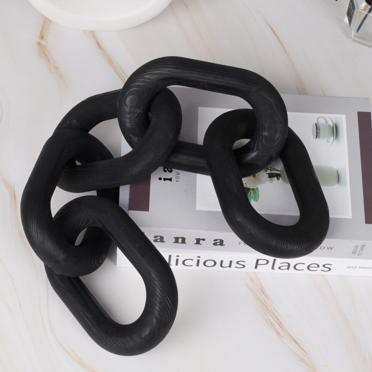 Dakota Fields Wood Chain Link Decor Sculpture | Wayfair