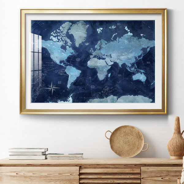 Breakwater Bay World Map - Picture Frame Graphic Art | Wayfair