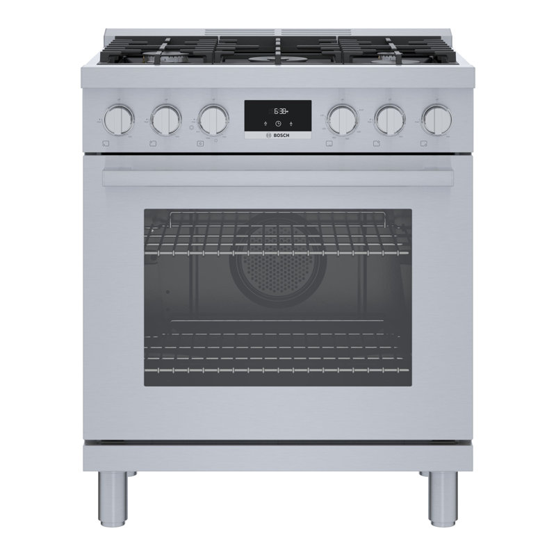 Bosch 800 Series 30" 3.7 Cubic Feet Gas Freestanding Convection Range ...