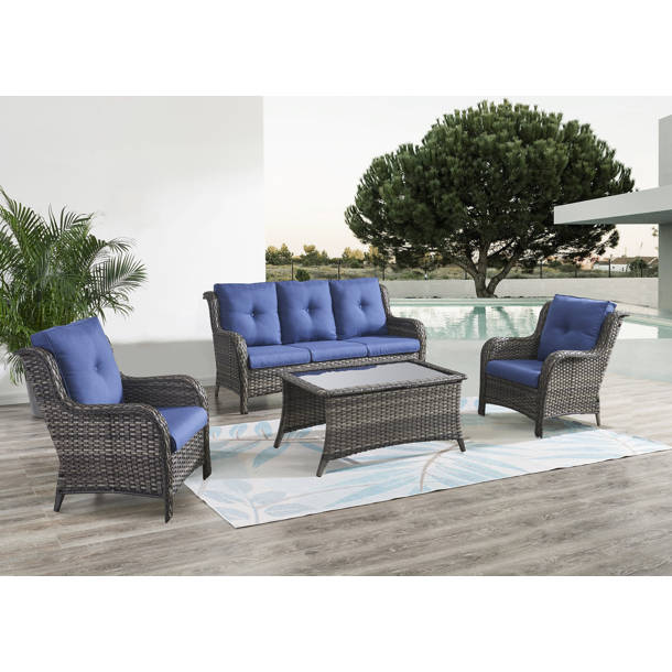 Hummuh Carolina 2 - Person Outdoor Seating Group with Cushions ...