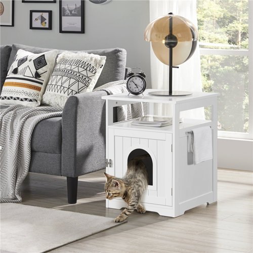 Archie & Oscar™ Hartlyn Cat Litter Box Enclosure Lockable Wooden Pet ...