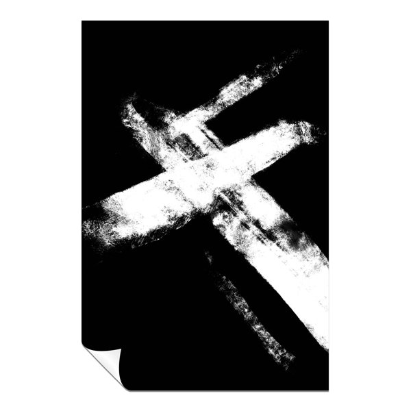 17 Stories Black And White Crossed Stroke Paint Colorsplash - Unframed ...