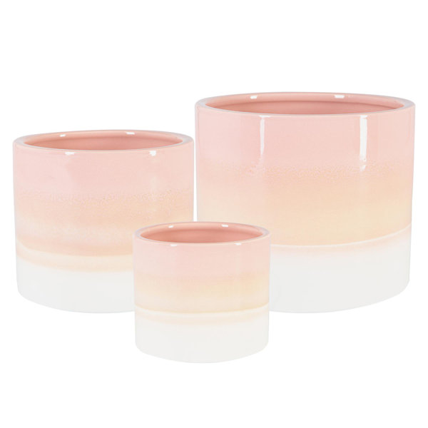 Nicola Spring Reactive 3 Piece Ceramic Plant Pot Set | Wayfair.co.uk