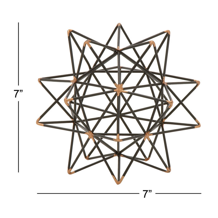 Mercury Row® Wire Star Black/Gold Iron Sculpture & Reviews | Wayfair