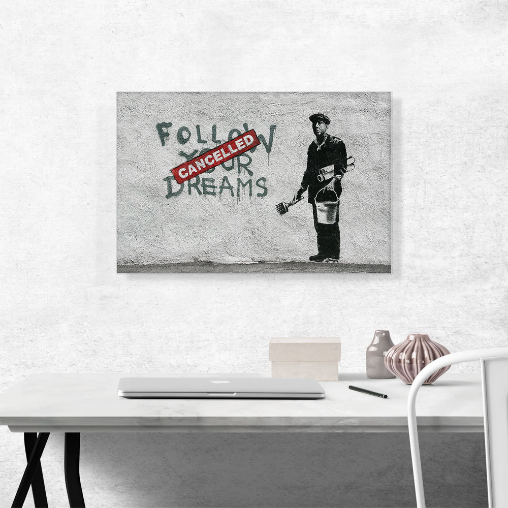 ARTCANVAS Follow Your Dreams Cancelled On Canvas by Banksy Painting ...