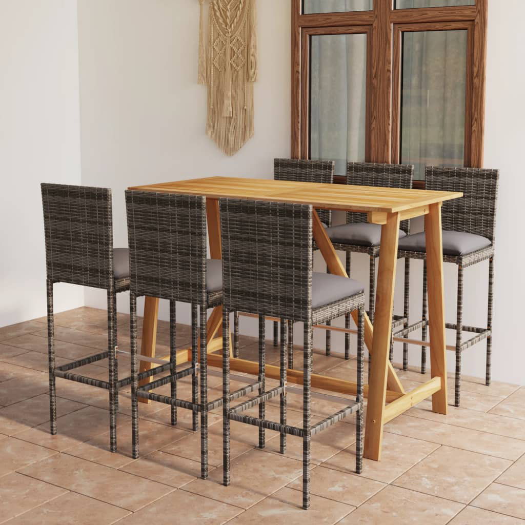 Latitude Run® Patio Bar Table and Stools Patio Furniture Set with ...