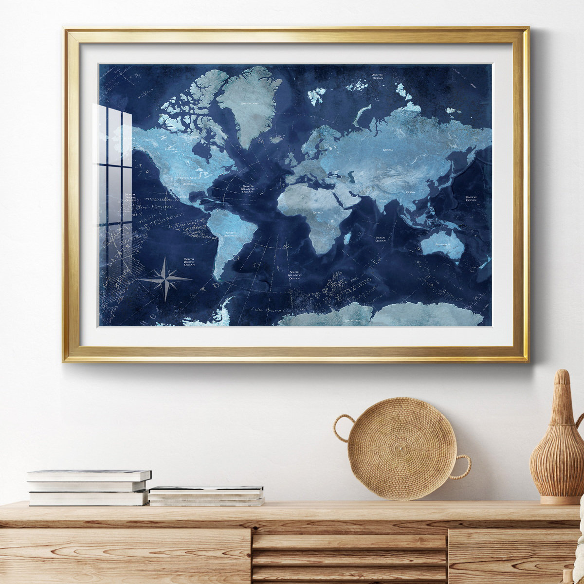 Breakwater Bay World Map - Picture Frame Graphic Art | Wayfair