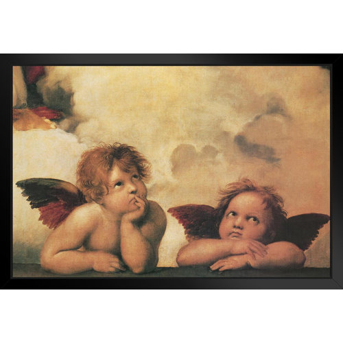 Trinx Raphael Winged Cherubs On Elbows Angel Framed On Paper Print ...