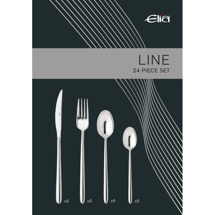 Elia Line 24 Piece Stainless Steel Cutlery Set , Service for 6 ...