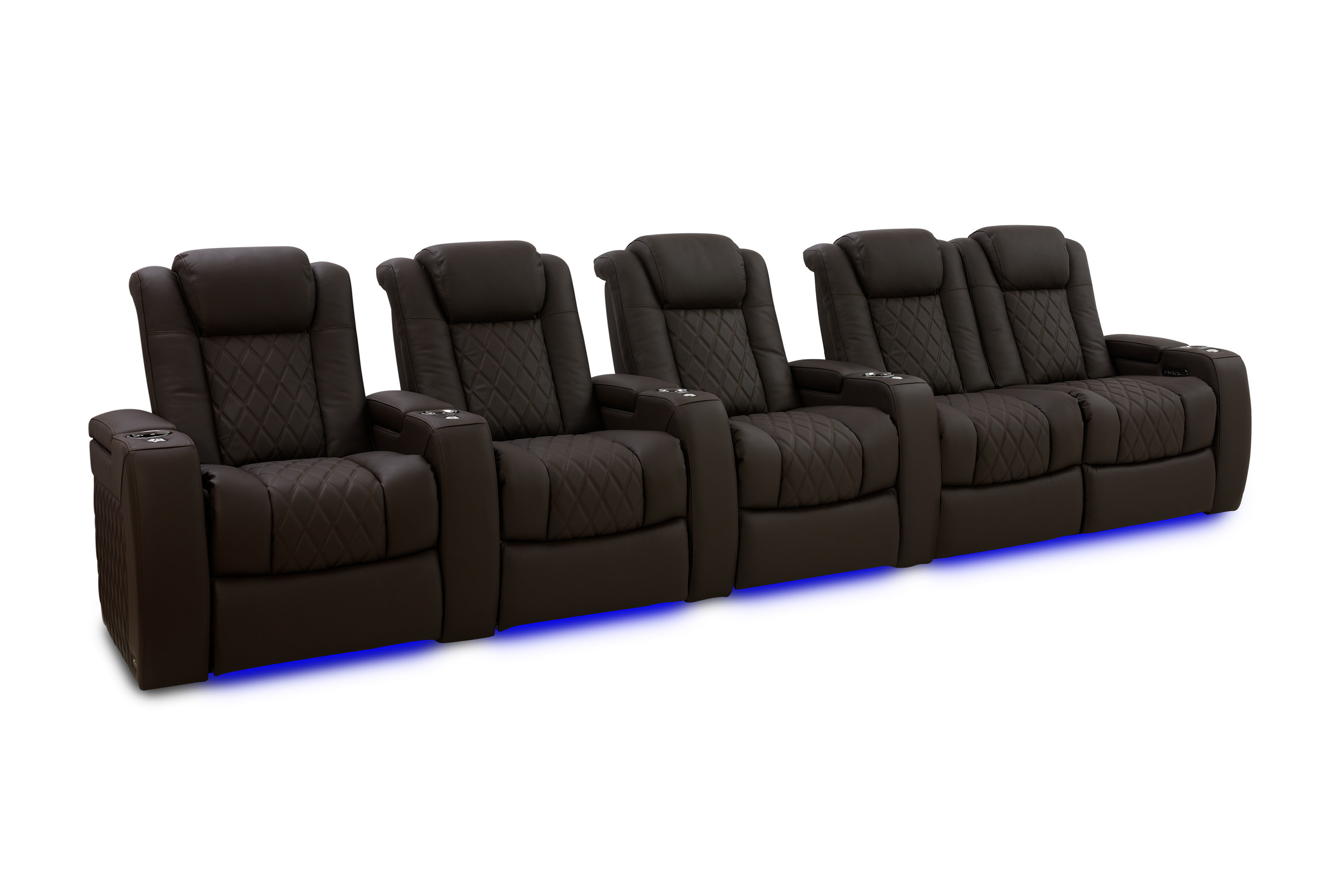 Valencia Theater Seating 153.75'' Wide Genuine Leather Home Theater ...