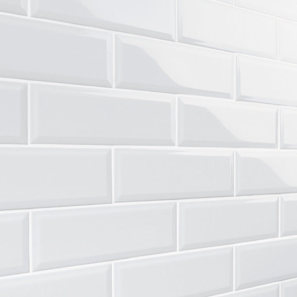 Qube Tiles Eclipse 4" x 12" Beveled Glossy Subway Wall Tile | Wayfair