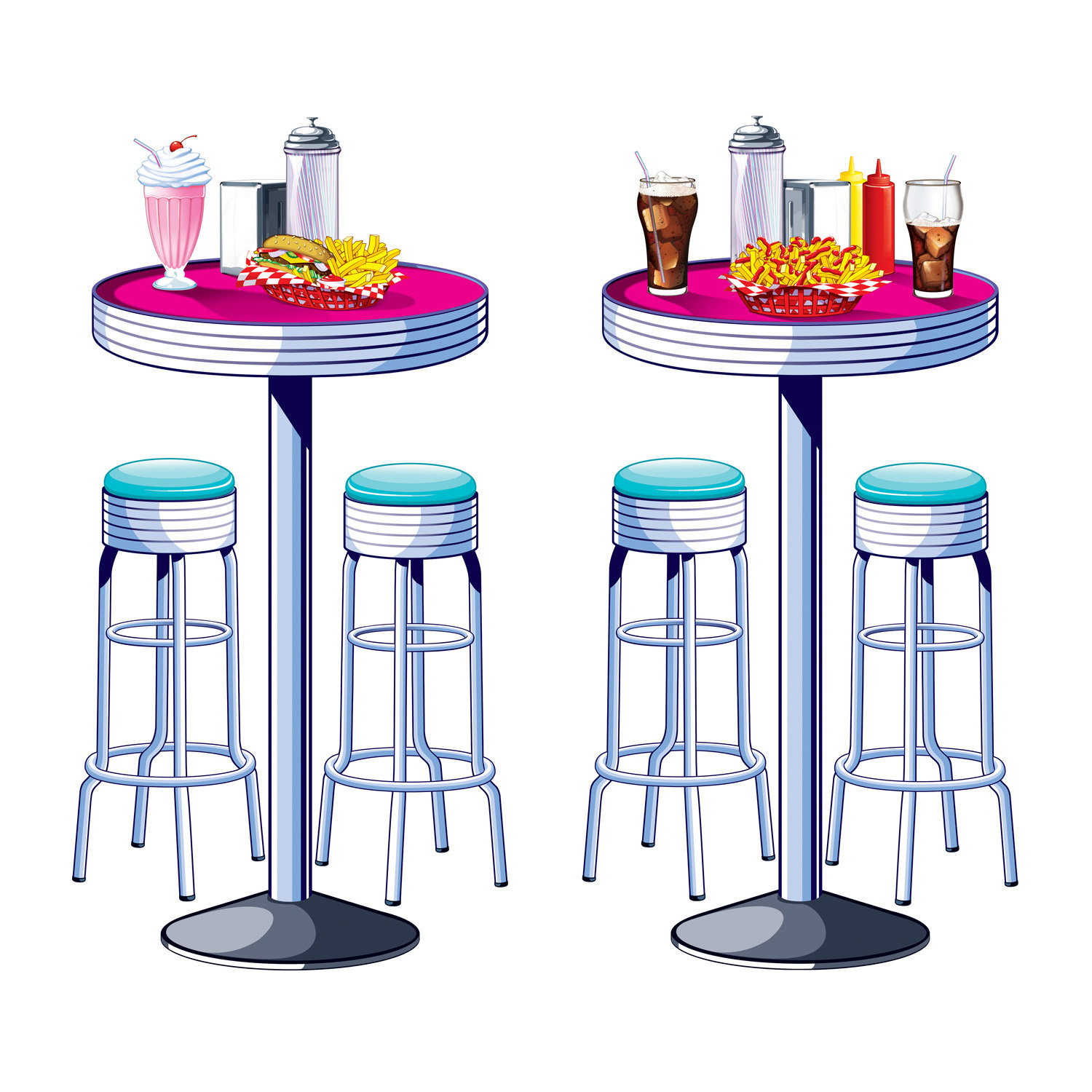 The Party Aisle™ 2 Piece Soda Shop Tables and Stools | Wayfair
